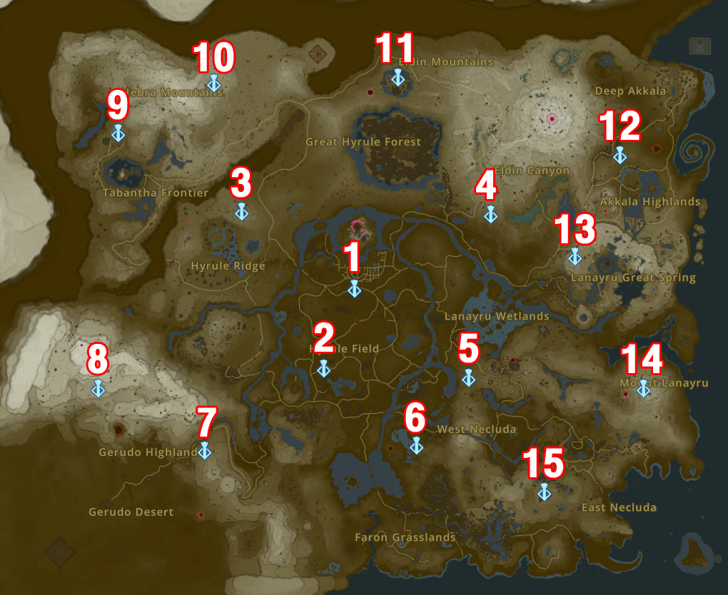 ตำแหน่ง และ วิธีปลด Skyview Tower ทุกต้น ใน The Legend of Zelda: Tears ...